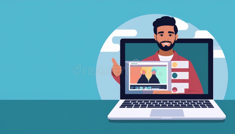 Photo or Graphic on Laptop Computer Screen with Design or Image Editing Software or Program of ...