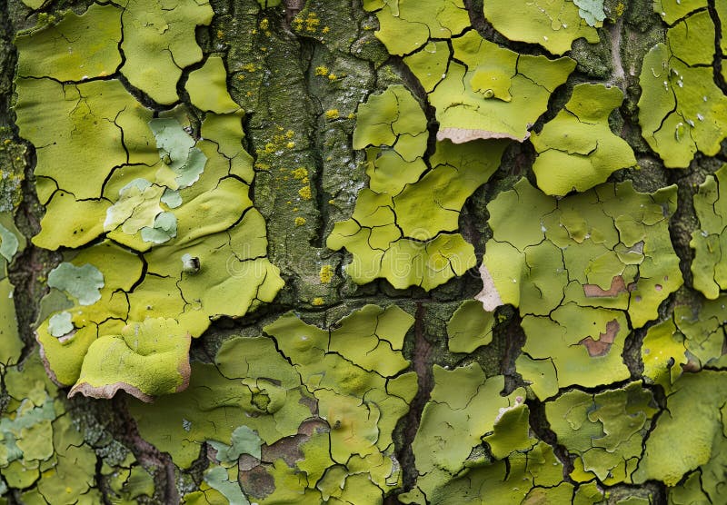Green Lichen Texture on Tree Bark Stock Illustration - Illustration of ...