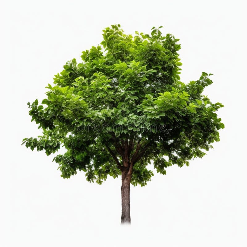 Photo Green Tree on a White Background Stock Illustration ...