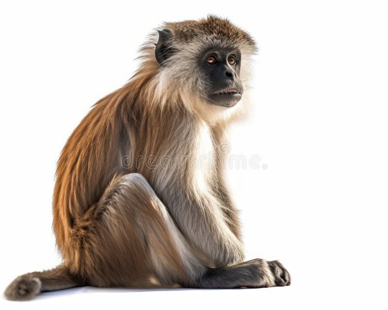 Photo of Grivet Visible in Full Figure Isolated on White Background ...