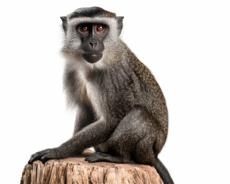 Photo of Grivet Visible in Full Figure Isolated on White Background ...