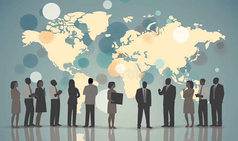 Photo of a Group of People Discussing and Planning on a World Map Stock ...