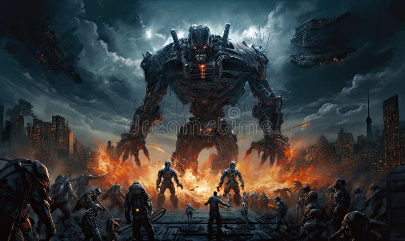 Photo of a Group of People Posing in Front of a Massive Robotic ...