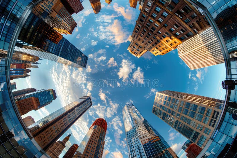 Photo of a Group of Tall Buildings Stock Image - Image of steel ...