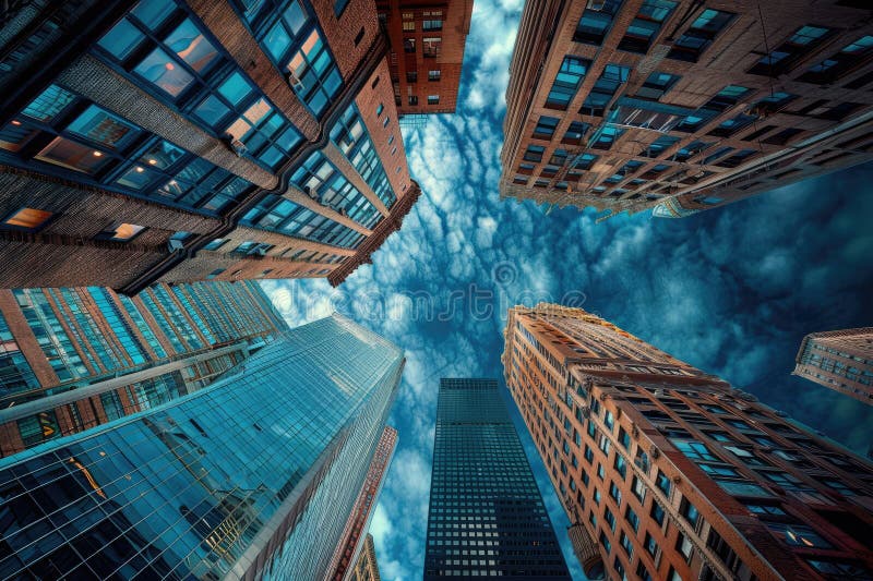 Photo of a Group of Tall Buildings Stock Image - Image of modern ...