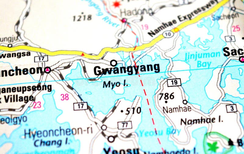 A Photo of Daejeon, South Korea on a Map Stock Photo - Image of ...