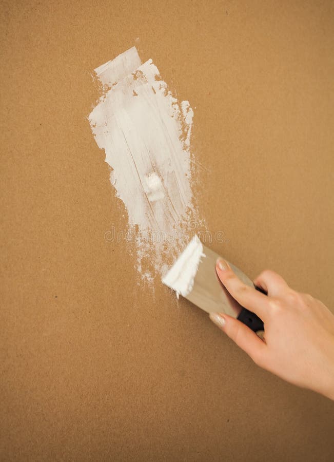 Photo of Hand Working with Spatula and Plaster Stock Photo - Image of ...
