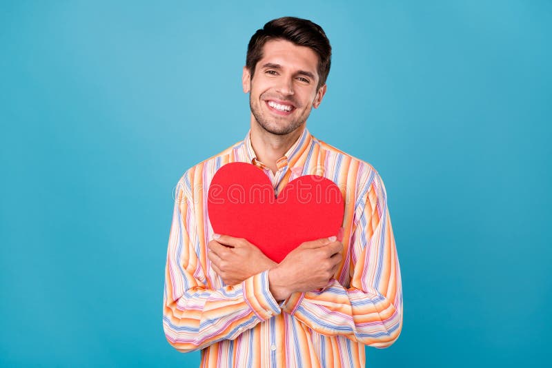 Photo Of Happy Positive Young Happy Man Smile Hold Hands Hug Res Paper