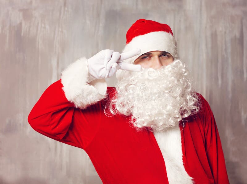 Photo of Happy Santa Claus Dancing Stock Photo - Image of human, retro ...
