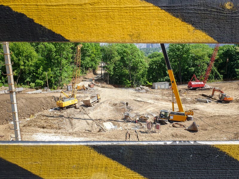 Image of Heavy Building Machinery Working on the Construction Site ...