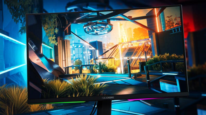 A Photo of a High-resolution Gaming Monitor with a Fast Refresh Rate ...