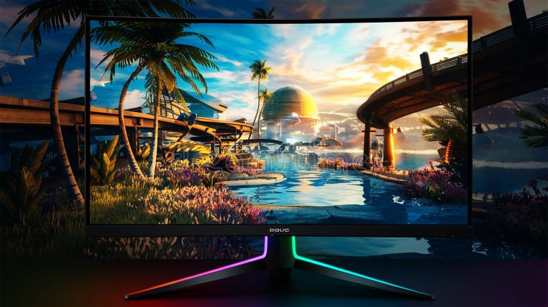 A Photo of a High-resolution Gaming Monitor with a Fast Refresh Rate ...