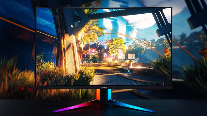 A Photo of a High-resolution Gaming Monitor with a Fast Refresh Rate ...