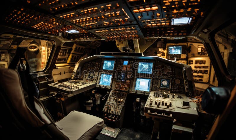 Photo of a High-tech Control Room with a Multitude of Electronic ...