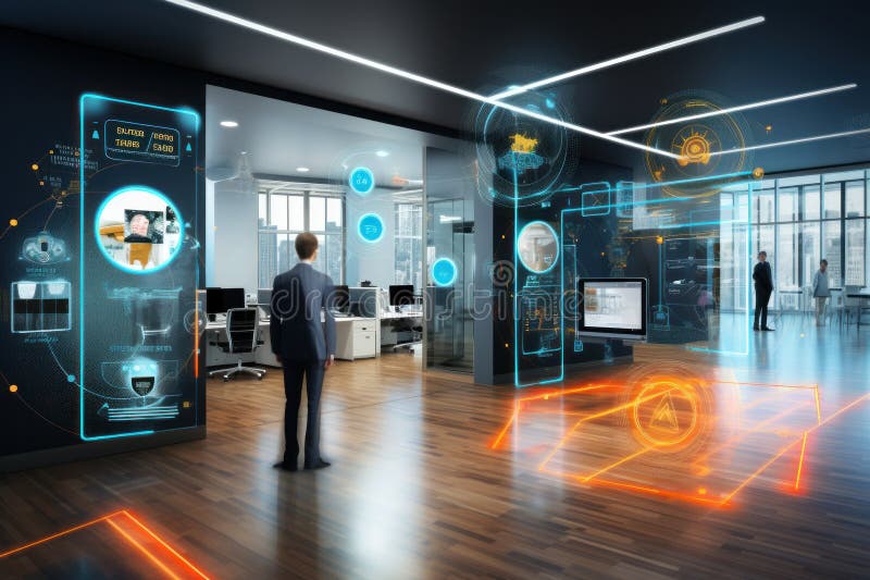 Photo of a High Tech Office Environment with Biometric Access Stock ...