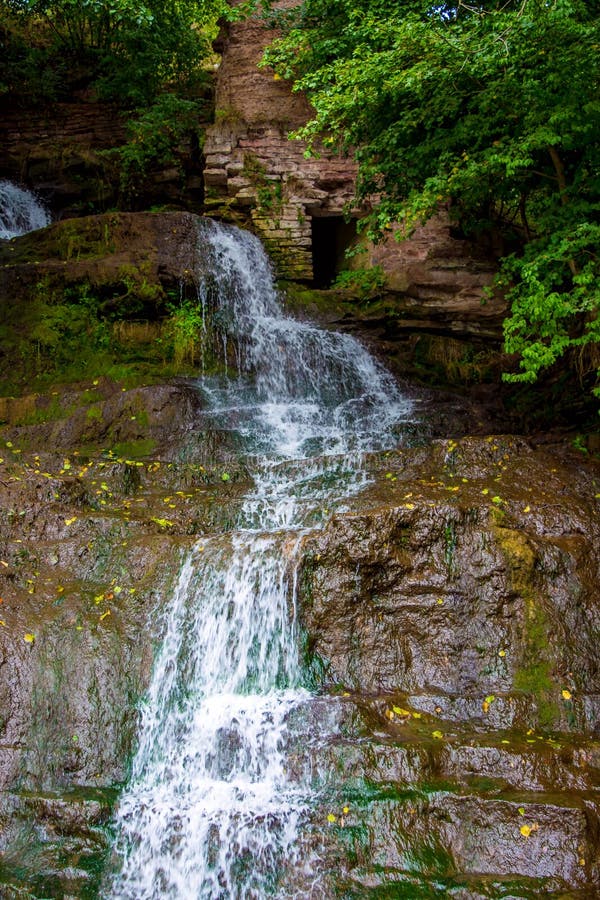 Photo of High Waterfall in the Mountains Stock Photo - Image of spray ...