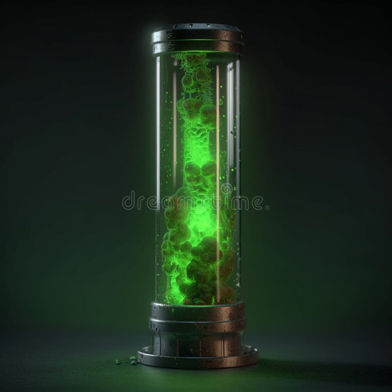 Photo Highttech Plasma Quantum Computer Tube with Glowing Energy Inside ...