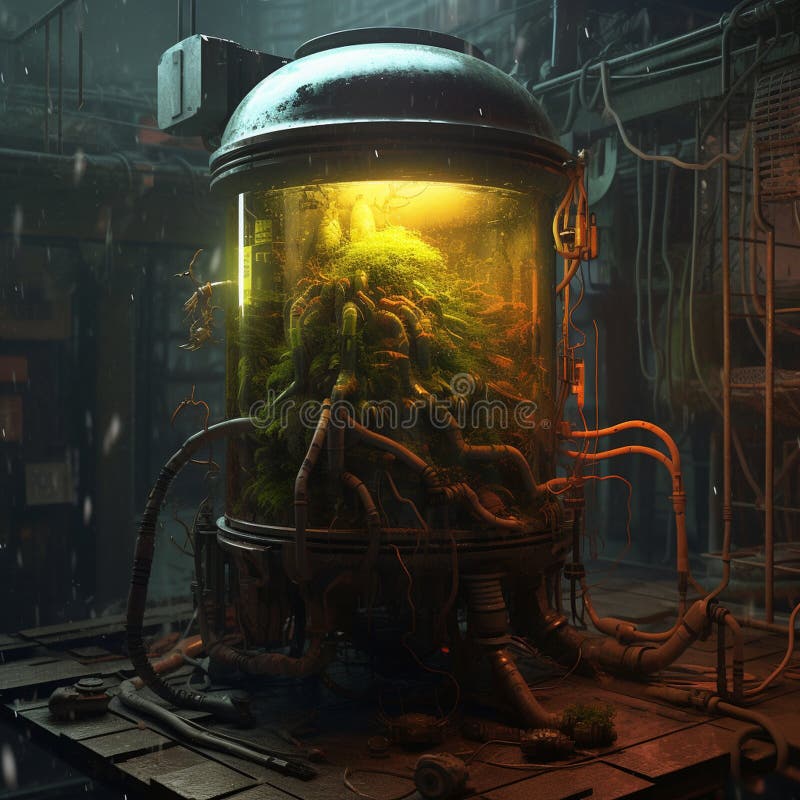 Photo Highttech Plasma Quantum Computer Tube with Glowing Energy Inside ...