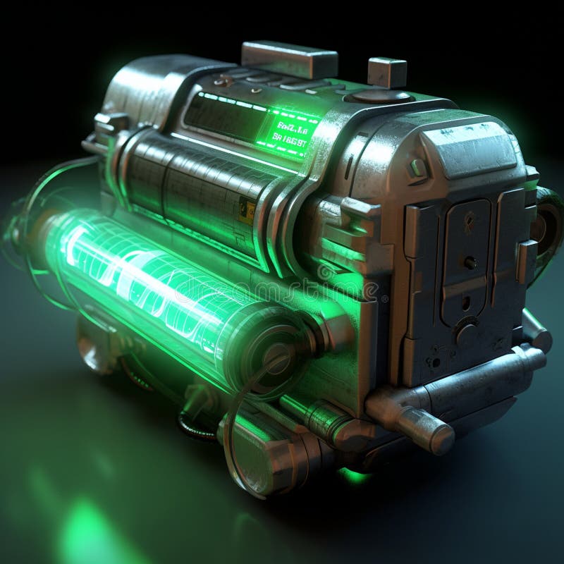 Photo Highttech Plasma Quantum Computer Tube with Glowing Energy Inside ...