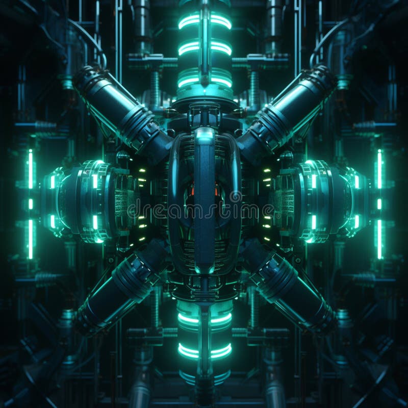 Photo Highttech Plasma Quantum Computer Tube with Glowing Energy Inside ...