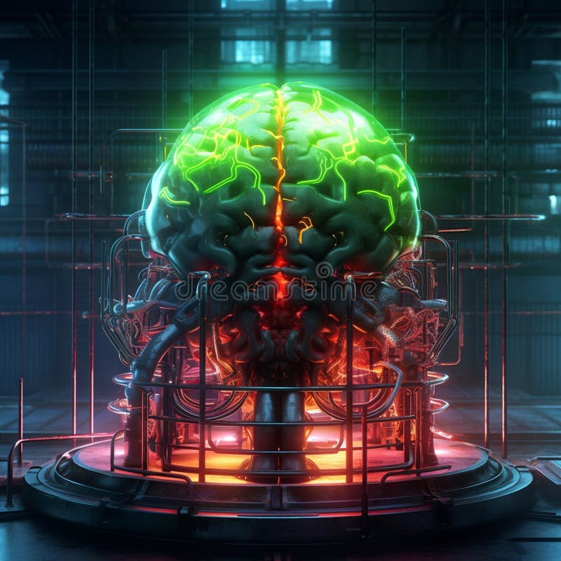 Photo Highttech Plasma Quantum Computer Tube with Glowing Energy Inside ...