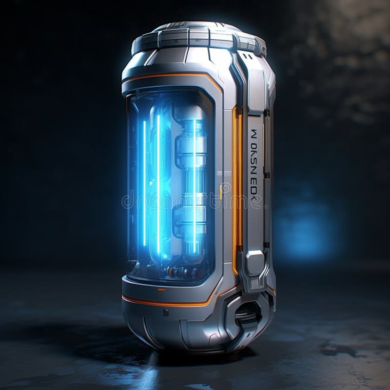 Photo Highttech Plasma Quantum Computer Tube with Glowing Energy Inside ...