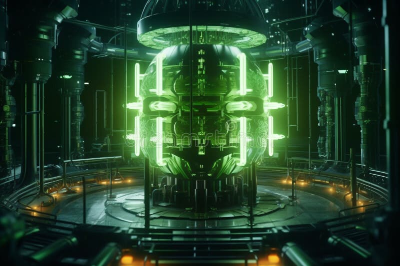 Photo Highttech Plasma Quantum Computer Tube with Glowing Energy Inside ...