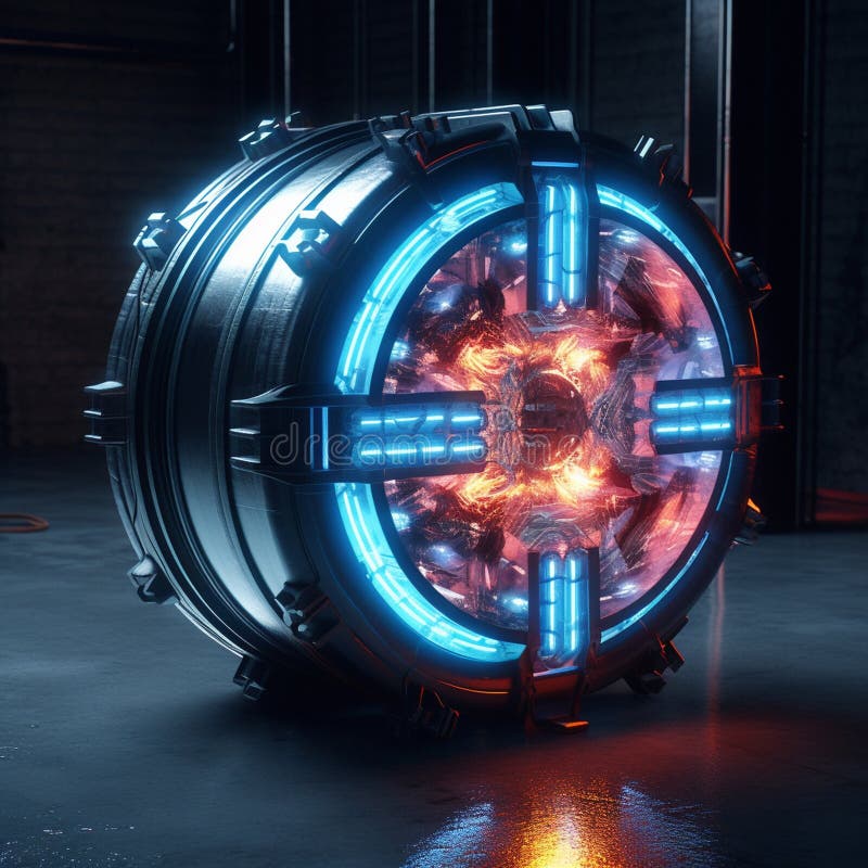 Photo Highttech Plasma Quantum Computer Tube with Glowing Energy Inside ...