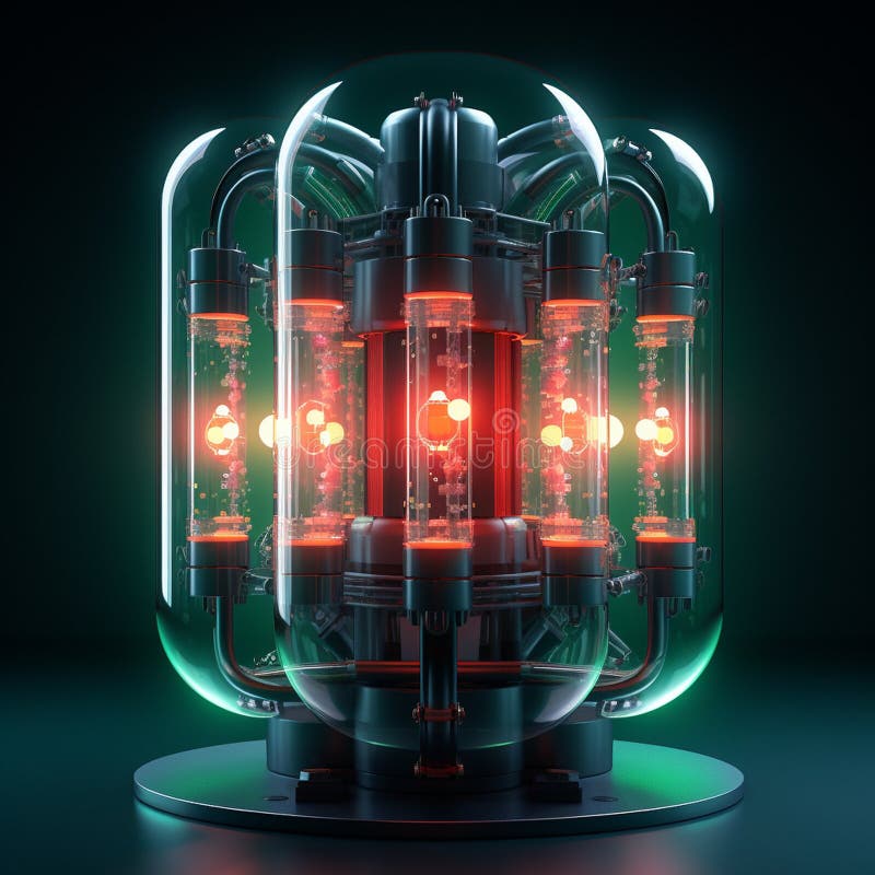 Photo Highttech Plasma Quantum Computer Tube with Glowing Energy Inside ...