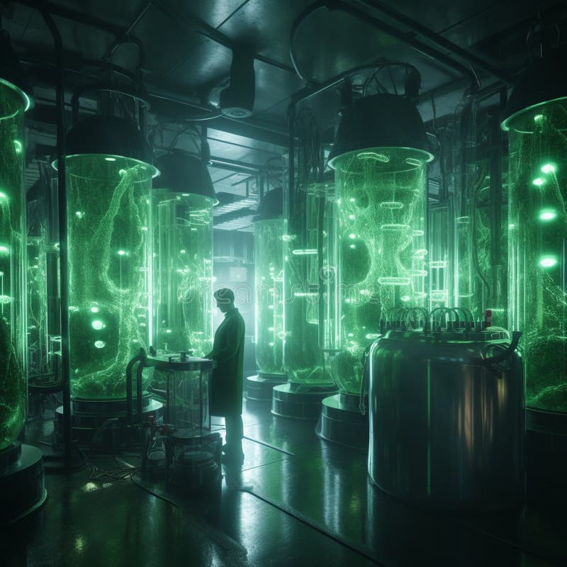 Photo Highttech Plasma Quantum Computer Tube with Glowing Energy Inside ...