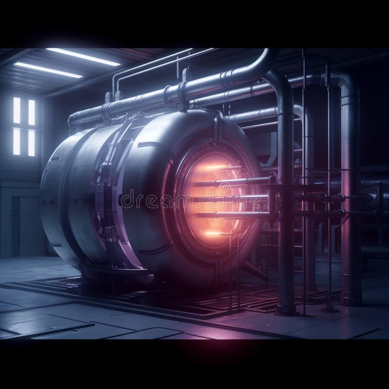 Photo Highttech Plasma Quantum Computer Tube with Glowing Energy Inside ...