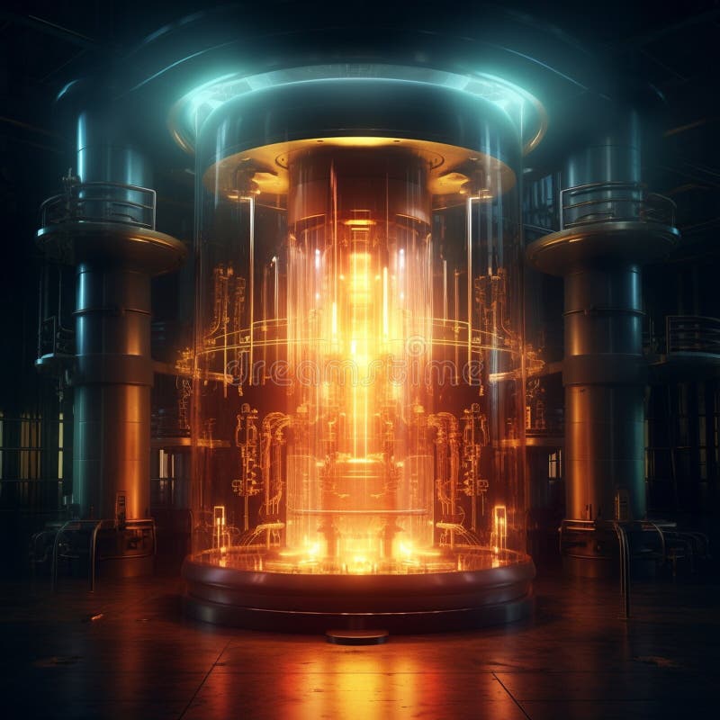 Photo Highttech Plasma Quantum Computer Tube with Glowing Energy Inside ...