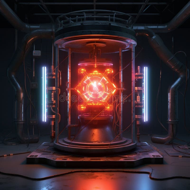 Photo Highttech Plasma Quantum Computer Tube with Glowing Energy Inside ...