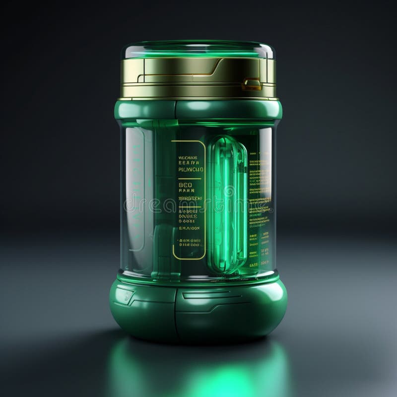 Photo Highttech Plasma Quantum Computer Tube with Glowing Energy Inside ...