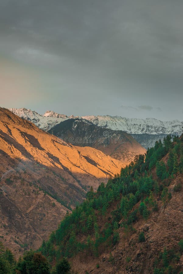 Photo of Himalayas Mountains in Twilight. Himachal - India Stock Photo ...