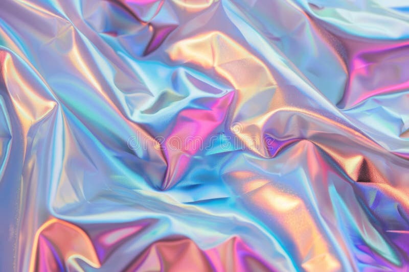 Photo of Holographic Iridescent Effect Plastic Material. Detailed Image ...