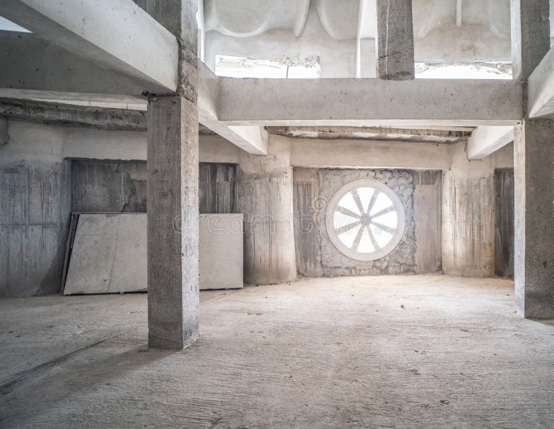 Photo of a House Foundation Construction with Concrete Poured. Building ...