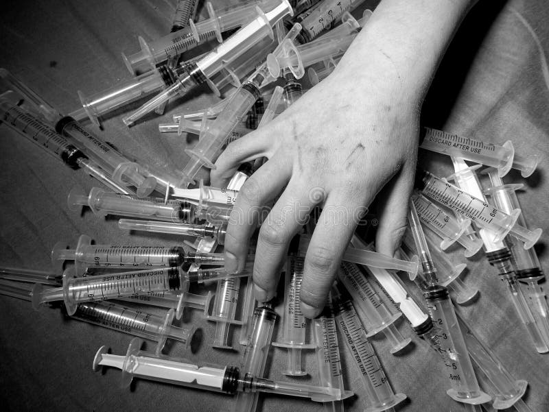 Photo a of Human Hand with Syringe. Stock Image - Image of addiction ...
