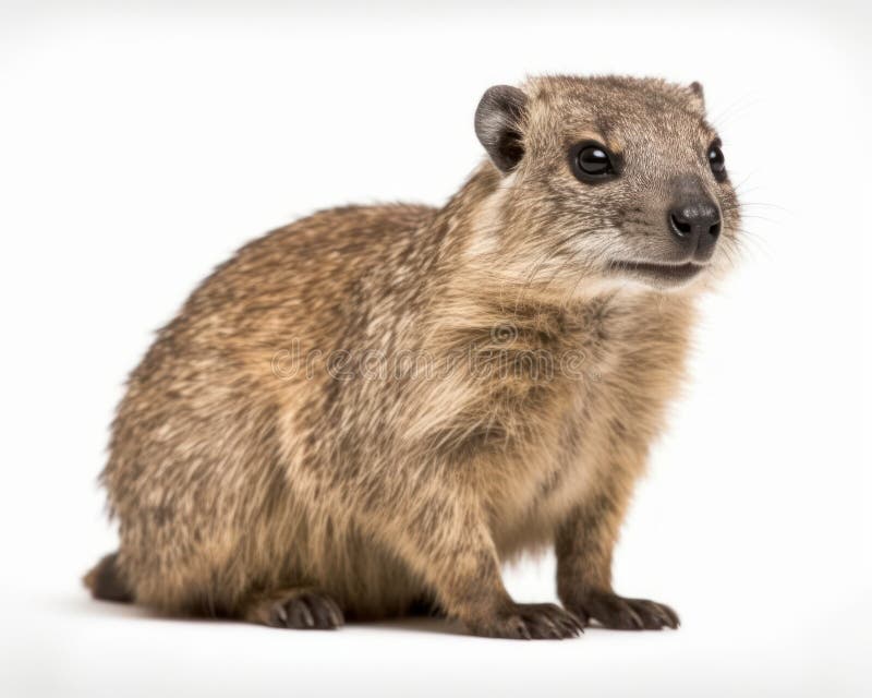 Photo of Hyrax Isolated on White Background. Generative AI Stock ...