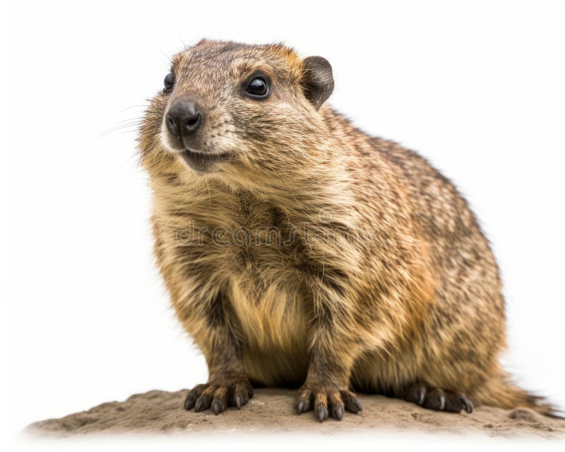 Photo of Hyrax Isolated on White Background. Generative AI Stock ...