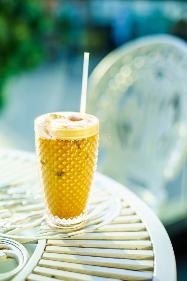 Ice Coffee Latte at Afternoon Sun Light Stock Photo - Image of aroma ...