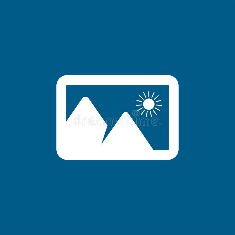 Photo Icon on Blue Background. Blue Flat Style Vector Illustration ...