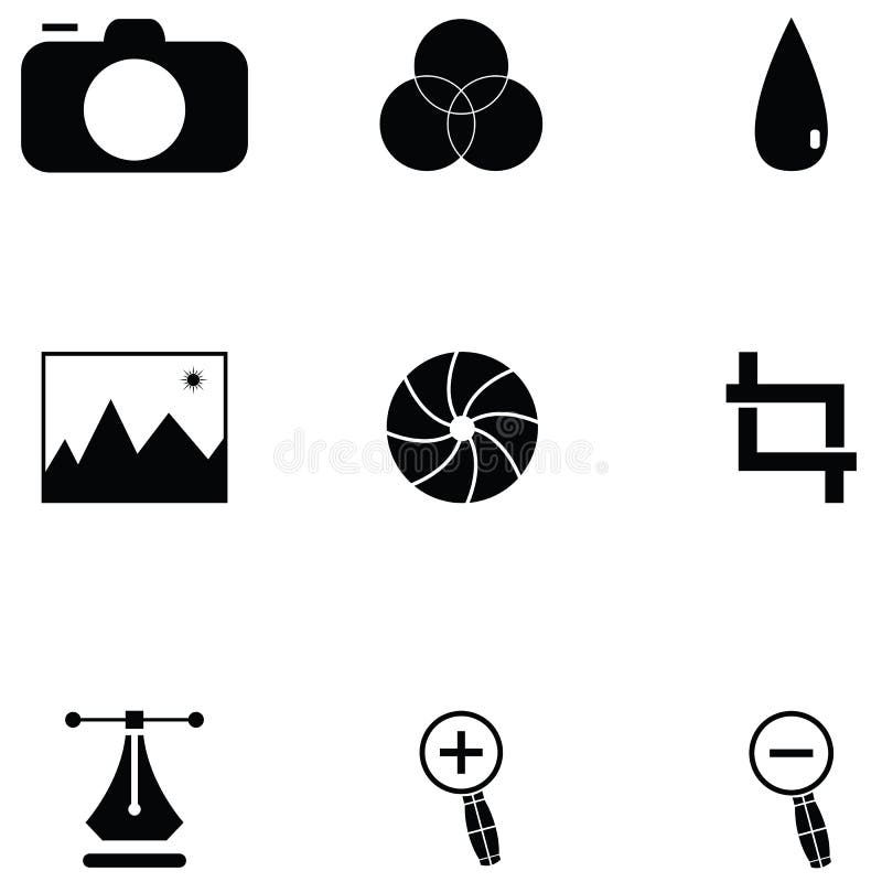 Photo icon set stock vector. Illustration of memory - 128219873