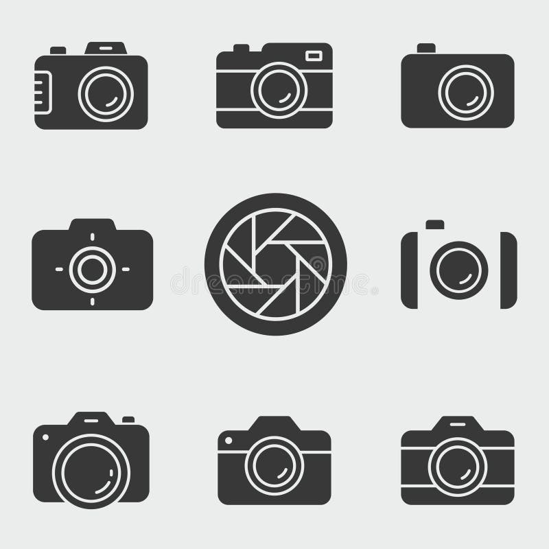 Photo Icon Set. Illustrations Isolated on White. Stock Vector ...