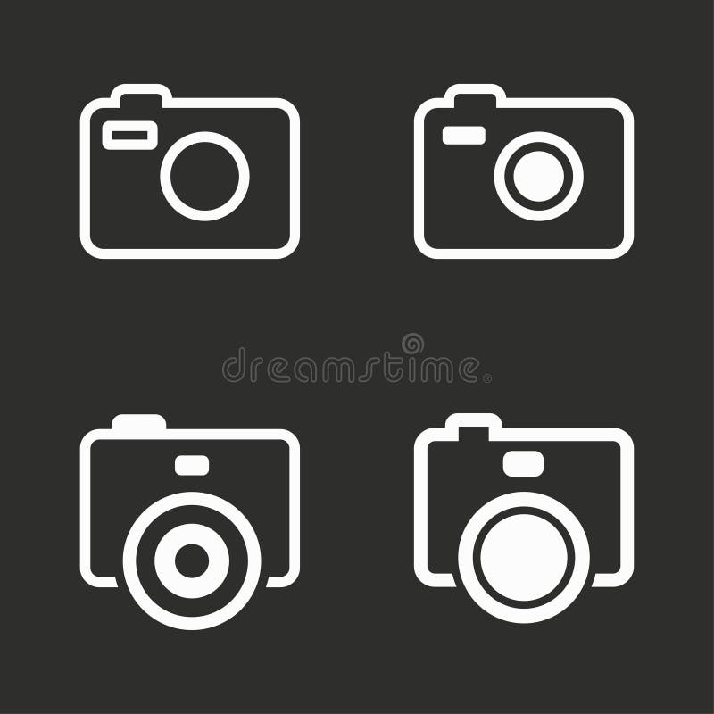 Photo icons set. stock vector. Illustration of focus - 92631866