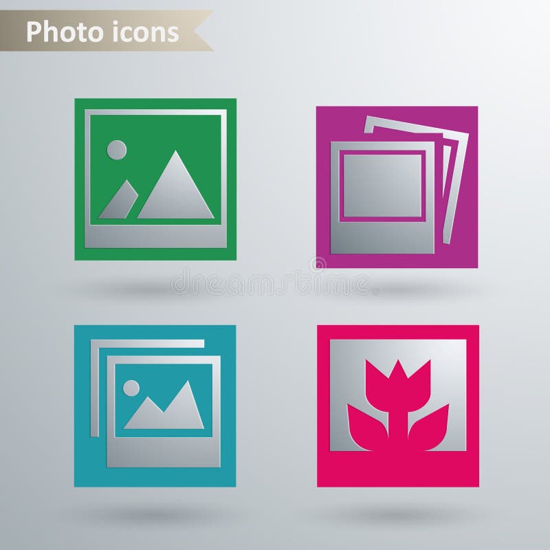 Photo icons stock vector. Illustration of symbol, camera - 45166796