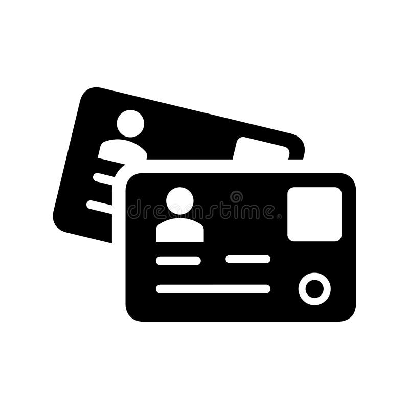 Photo Id Card Black Icon, Personal Identity Stock Vector - Illustration ...
