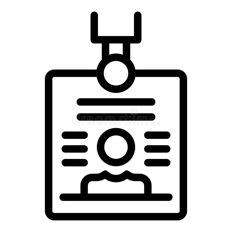 Photo Id Card Icon, Outline Style Stock Vector - Illustration of ...