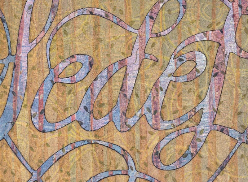 Photo Illustration Detail of Stencil Calligraphy Letters Stock ...