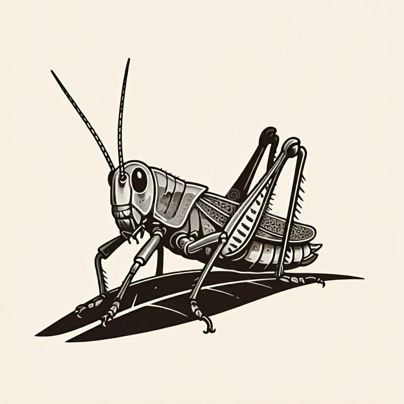 Photo Illustration Image Black and White about Grasshopper Stock ...